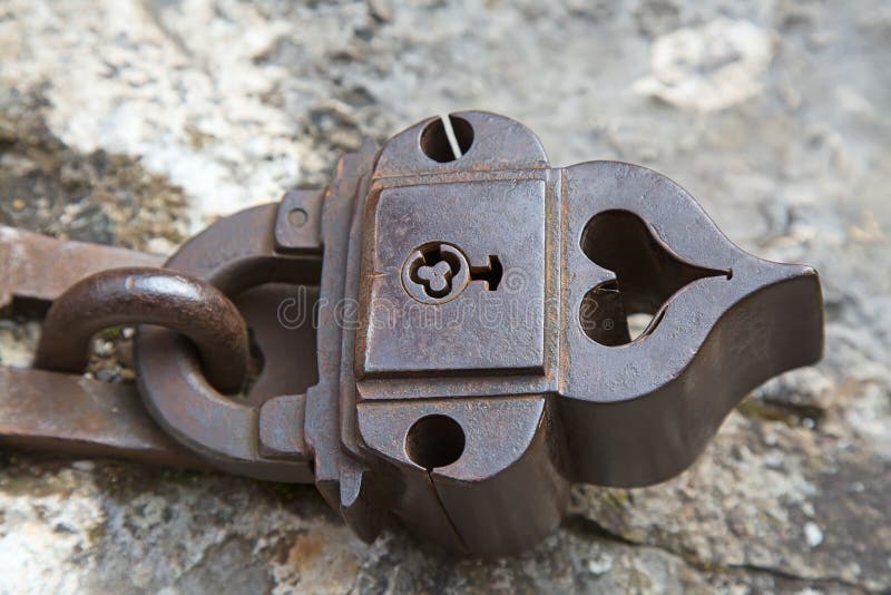 Ancient lock stock image. Image of grunge, front, gate - 35267115