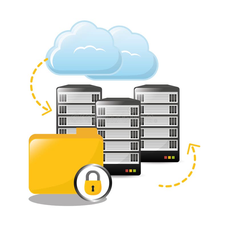 Lock Archived Folders Data Center Related Stock Illustration ...