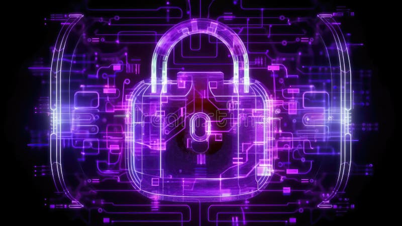 Lock Big Data Cybersecurity Conceptual Background Purple Black ... Lock Big Data Cybersecurity Conceptual Background Purple Black ...