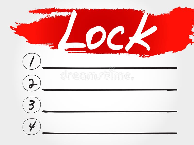 LOCK blank list stock illustration. Illustration of mail - 206452869
