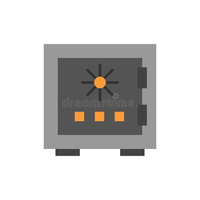 Lock, Box, Deposit, Protection, Safe, Safety, Security Flat Color Icon ...