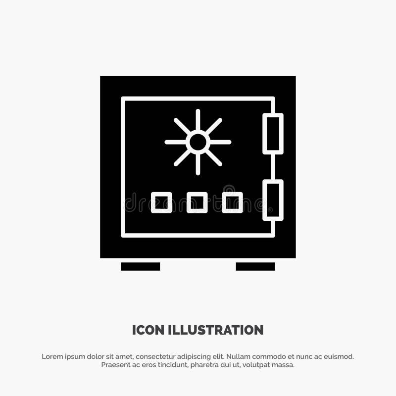 Lock, Box, Deposit, Protection, Safe, Safety, Security Solid Glyph Icon ...