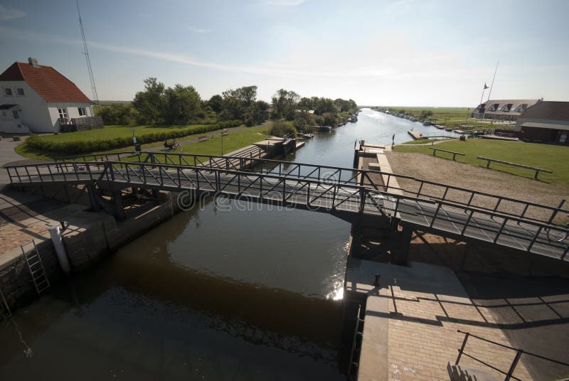 Lock and bridge stock image. Image of architecture, river - 26748301