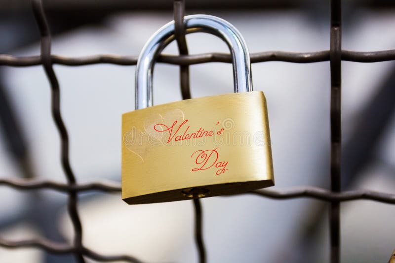 Lock on the bridge stock photo. Image of safe, proposal - 66348308