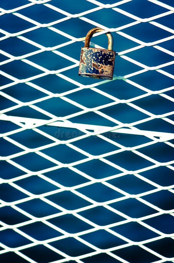 Lock on bridge stock photo. Image of safety, lock, loyalty - 67153896