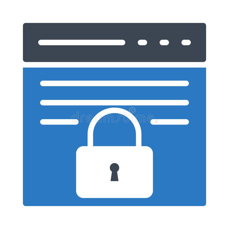 Lock Browser Glyph Color Flat Vector Icon Stock Vector - Illustration ...