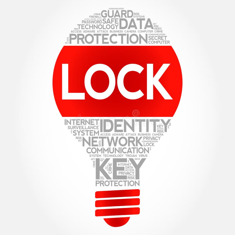 LOCK word cloud stock illustration. Illustration of background - 200423797