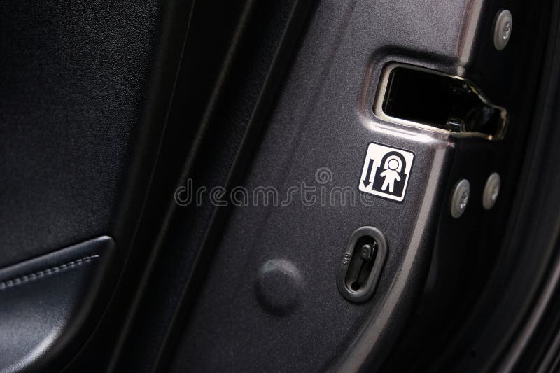 Lock Button To Prevent Children the Car Stock Image - Image of care ...