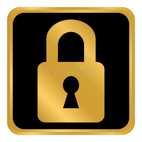 Lock button on white. stock illustration. Illustration of unlock ...