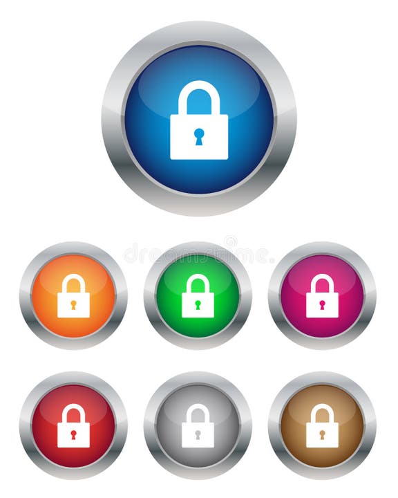 Lock buttons stock vector. Illustration of lock, metal - 25698250