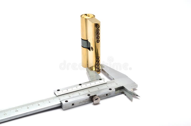 Lock and calipers stock image. Image of metal, white - 30655607