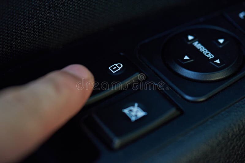 Lock car doors theme stock image. Image of panel, device - 98167257