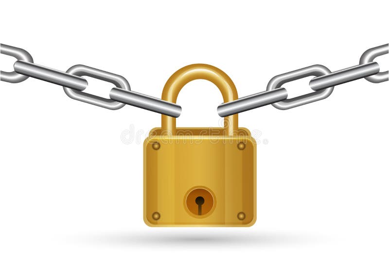 Chain and lock stock illustration. Illustration of pull - 6238416