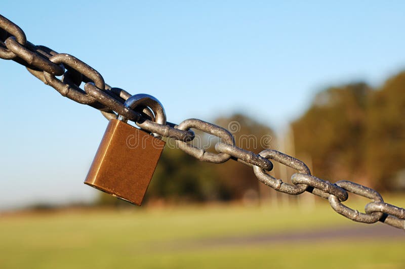 Lock and chain stock photo. Image of park, link, steel - 594906