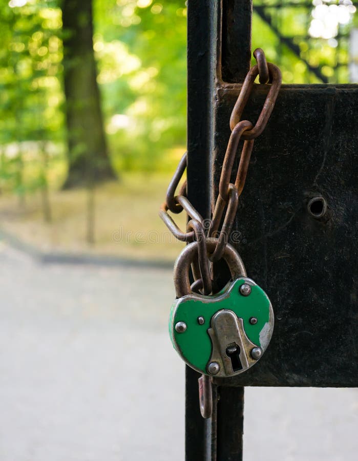 Lock on chain stock photo. Image of secure, metalwork - 31133888