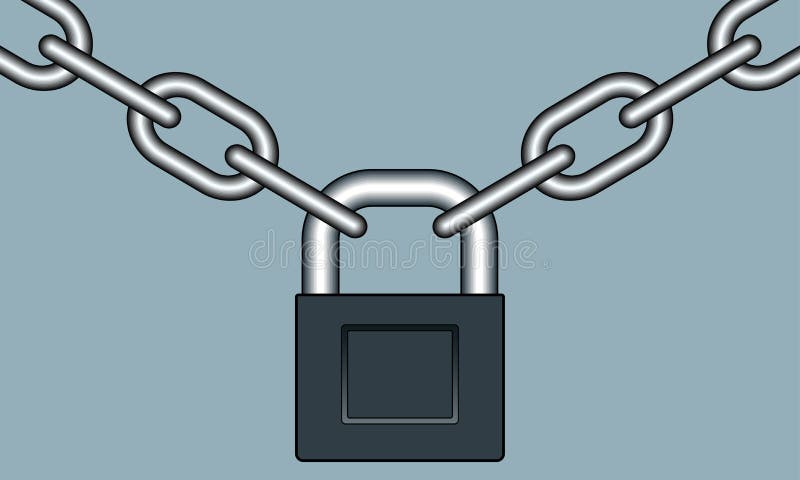 Lock and chain stock vector. Illustration of object, locking - 59737418