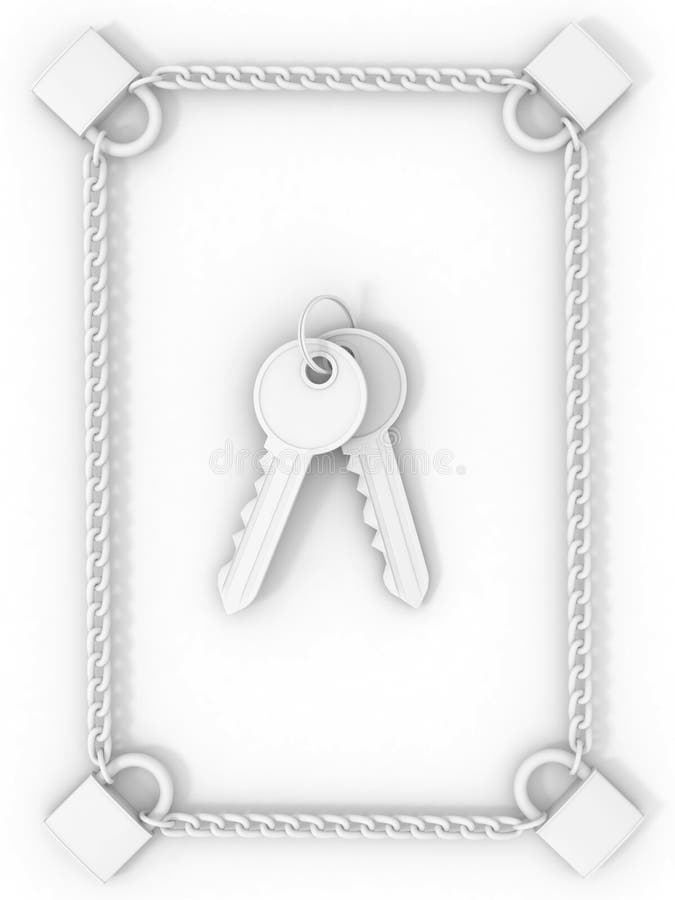 Lock, chain and keys stock illustration. Illustration of safety - 13114724