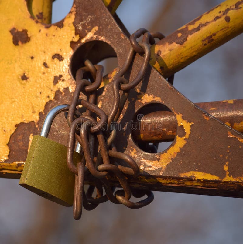 Lock and chain stock photo. Image of steel, locked, wrapped - 51693356