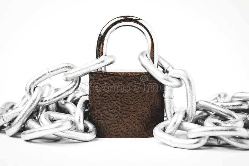 Lock and Chain. Protection Concept Stock Photo - Image of safe ...