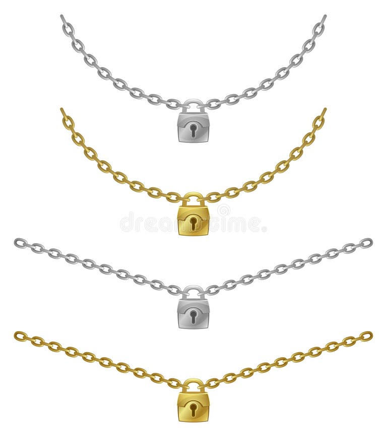 Golden Lock Chain Stock Illustrations – 1,928 Golden Lock Chain Stock ...
