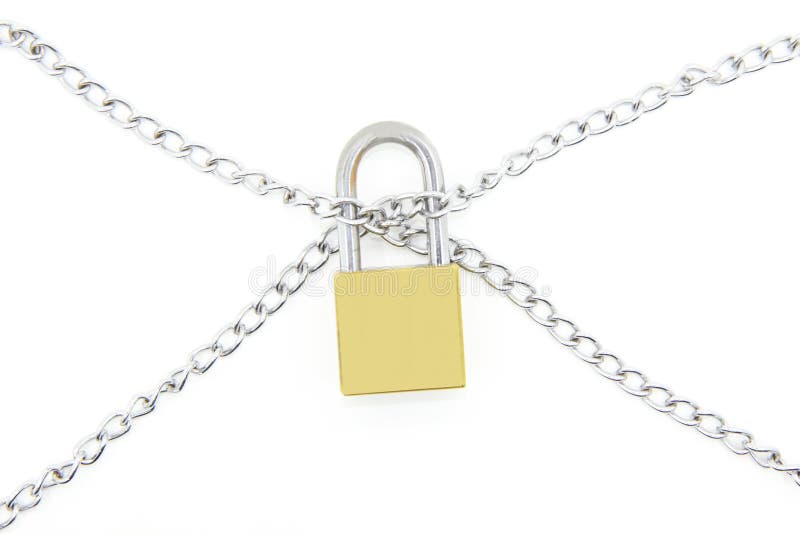 Lock and Chain on White Background Stock Illustration - Illustration of ...
