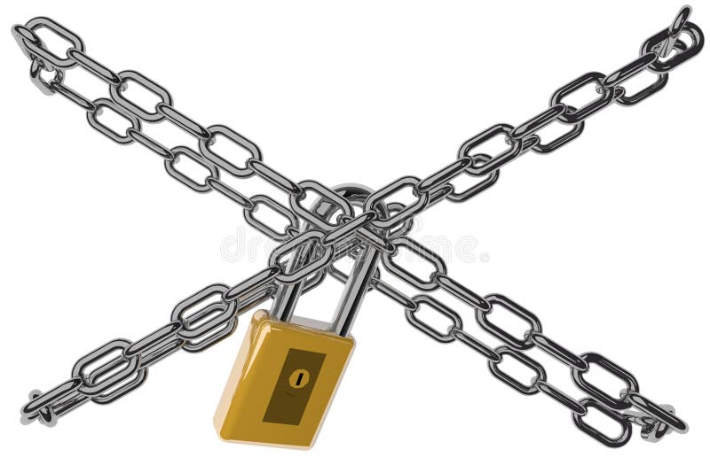 Lock and chains stock illustration. Illustration of protection - 34894593