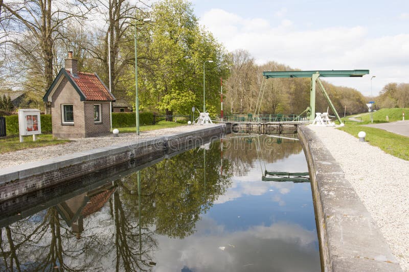 Lock Chamber of Sluice and Drawbridge Stock Image - Image of dutch ...