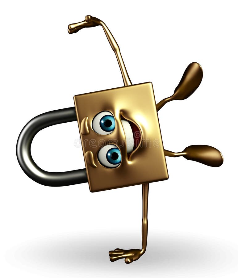 Lock Character With Happy Pose Stock Illustration - Image: 42769280