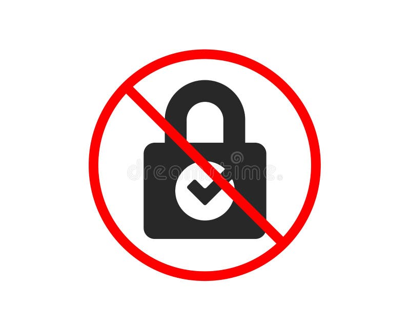 Lock with Check Icon. Private Locker Sign. Vector Stock Vector ...