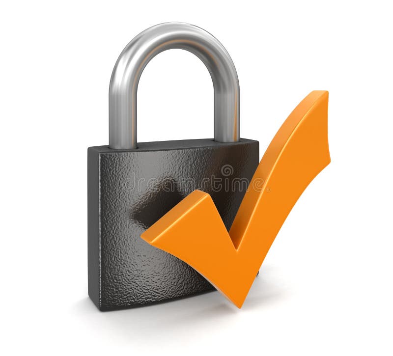 Lock and Check Mark (clipping Path Included) Stock Illustration ...