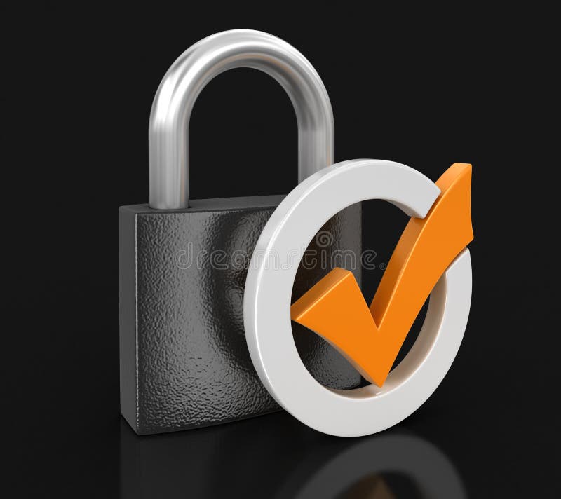 Lock and Check Mark (clipping Path Included) Stock Illustration ...