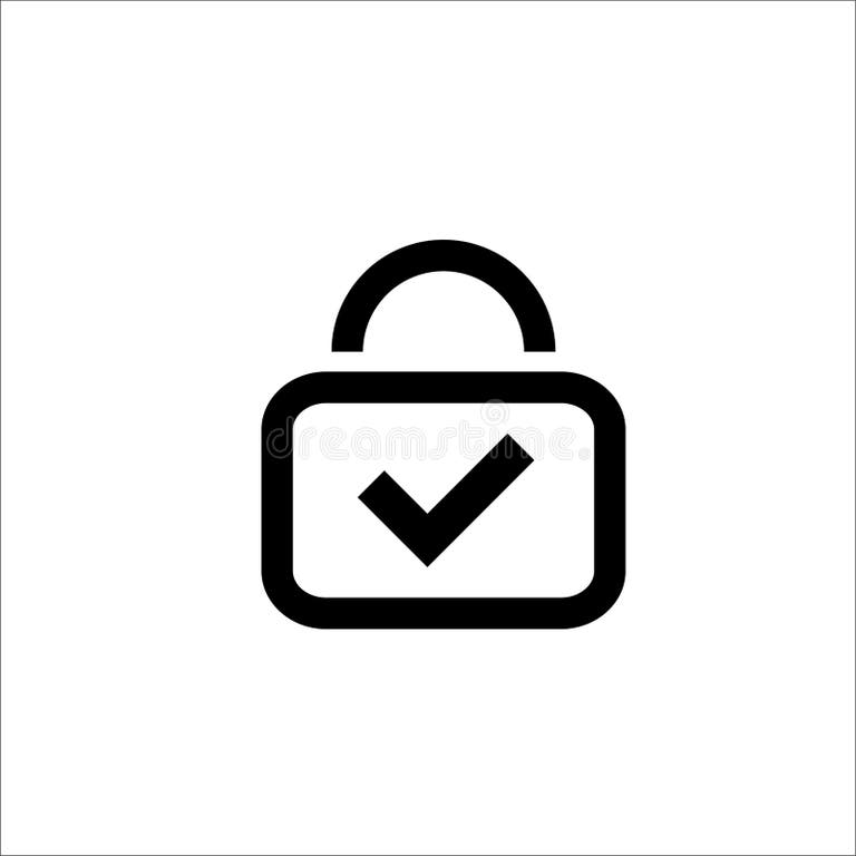 Lock with Check Mark. Secure and Protection Web Login Stock Vector ...