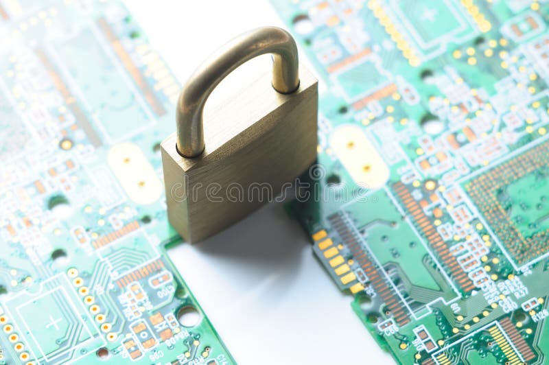 Lock and circuit board stock image. Image of cyber, padlock - 66278653