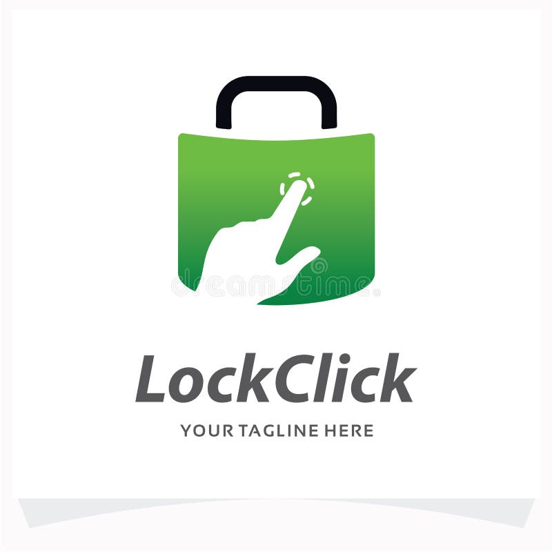 Lock Click Logo Design Template Stock Vector - Illustration of point ...