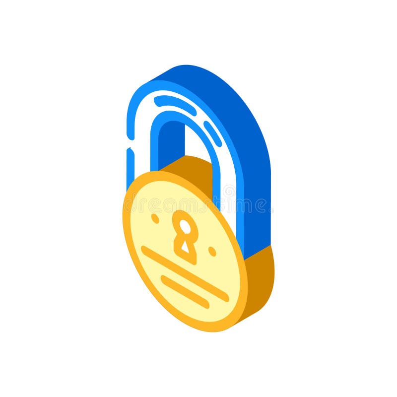 Lock Close Isometric Icon Vector Illustration Stock Vector ...