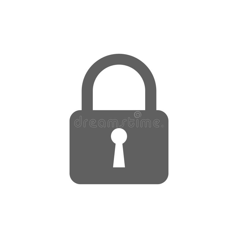 Lock gray graphic icon. stock vector. Illustration of silhouette ...