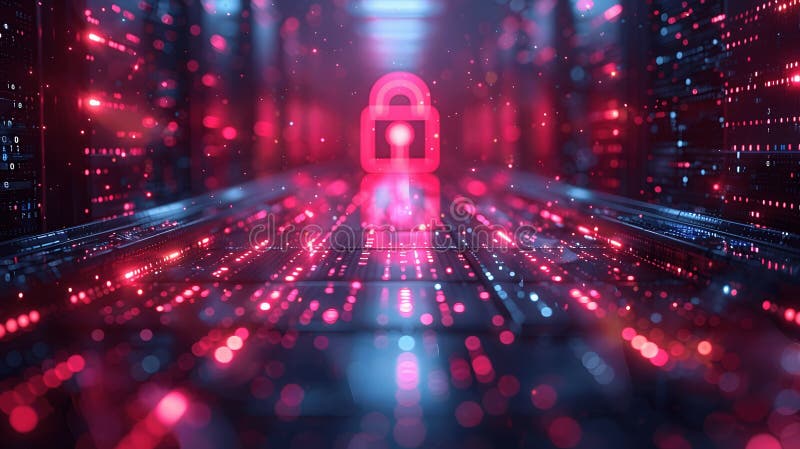 Lock and Code: Cybersecurity’s Dual Force. Stock Illustration ...