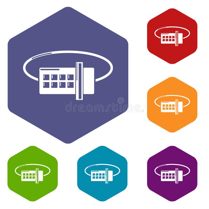 Lock Code Icons Vector Hexahedron Stock Vector - Illustration of ...