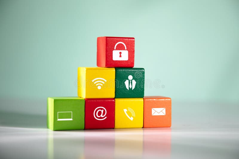 Lock in the colorful cube stock image. Image of password - 276145141