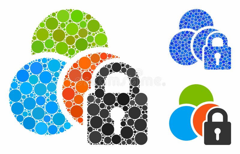 Lock Colors Composition Icon of Round Dots Stock Illustration ...