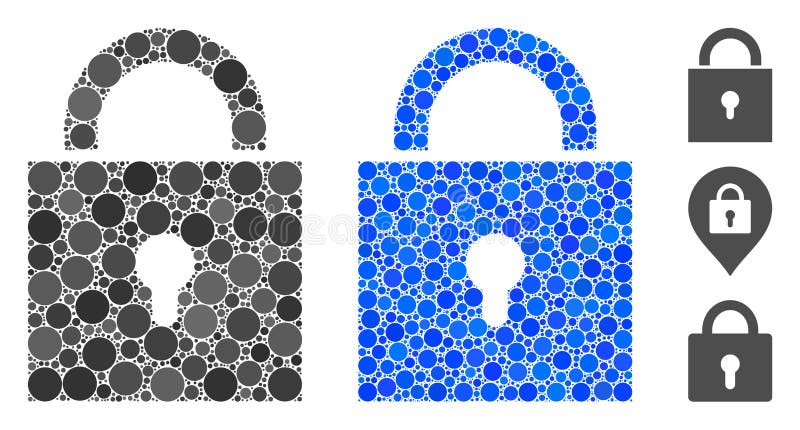 Lock Composition Icon of Round Dots Stock Vector - Illustration of ...