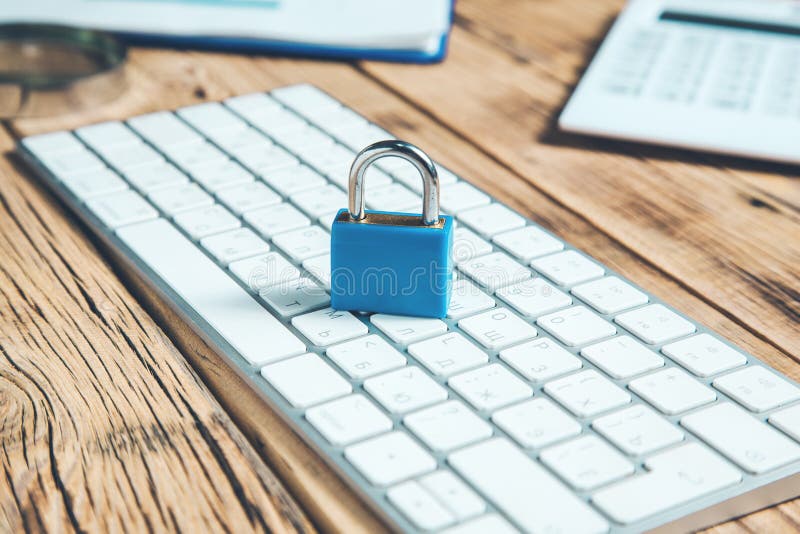 Lock on the Computer Keyboard. Stock Photo - Image of security, threat ...