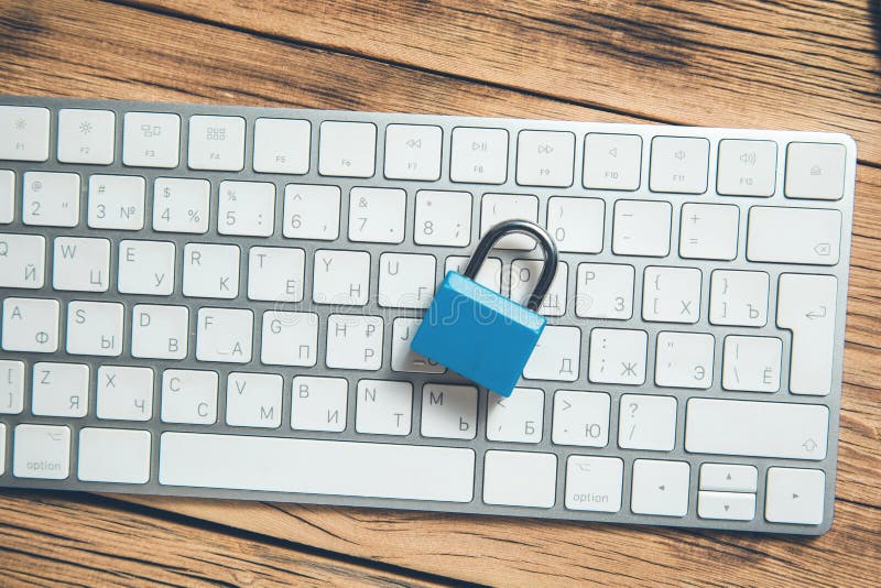 Lock on the Computer Keyboard. Stock Image - Image of password, network ...