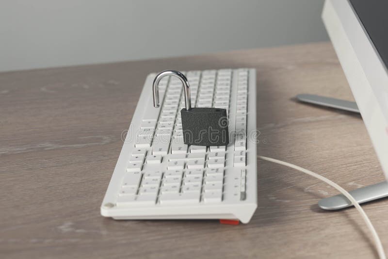 Lock on the Computer Keyboard Stock Photo - Image of secure, security ...