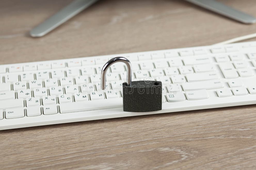 Lock on the Computer Keyboard Stock Photo - Image of encryption ...