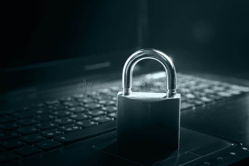 Lock on computer keyboard stock image. Image of leak - 177835277