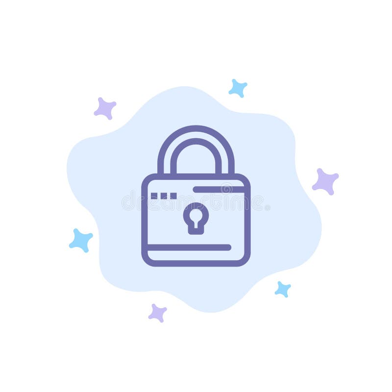 Lock, Computing, Locked, Security Blue Icon on Abstract Cloud ...