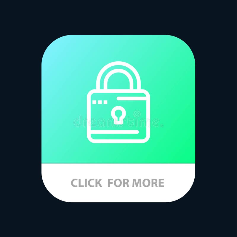 Lock Computing Locked Security Mobile App Button Android And Ios Line Version Stock Vector