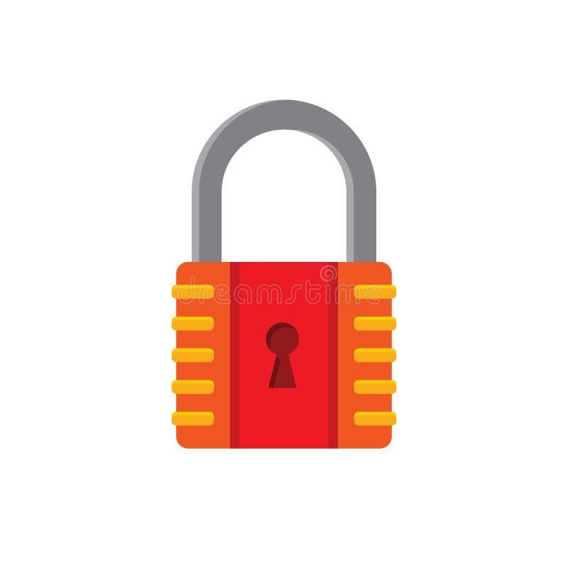 Lock - Concept Icon Vector Illustration in Flat Style Design. Graphic ...