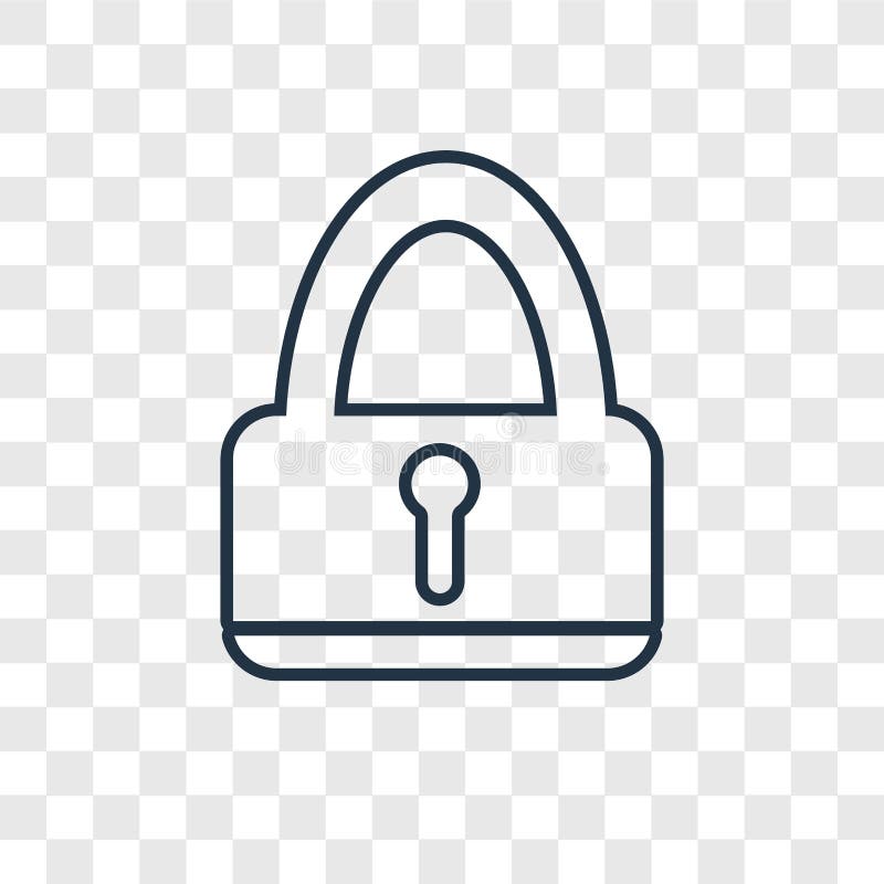 Lock Concept Vector Linear Icon Isolated on Transparent Background ...